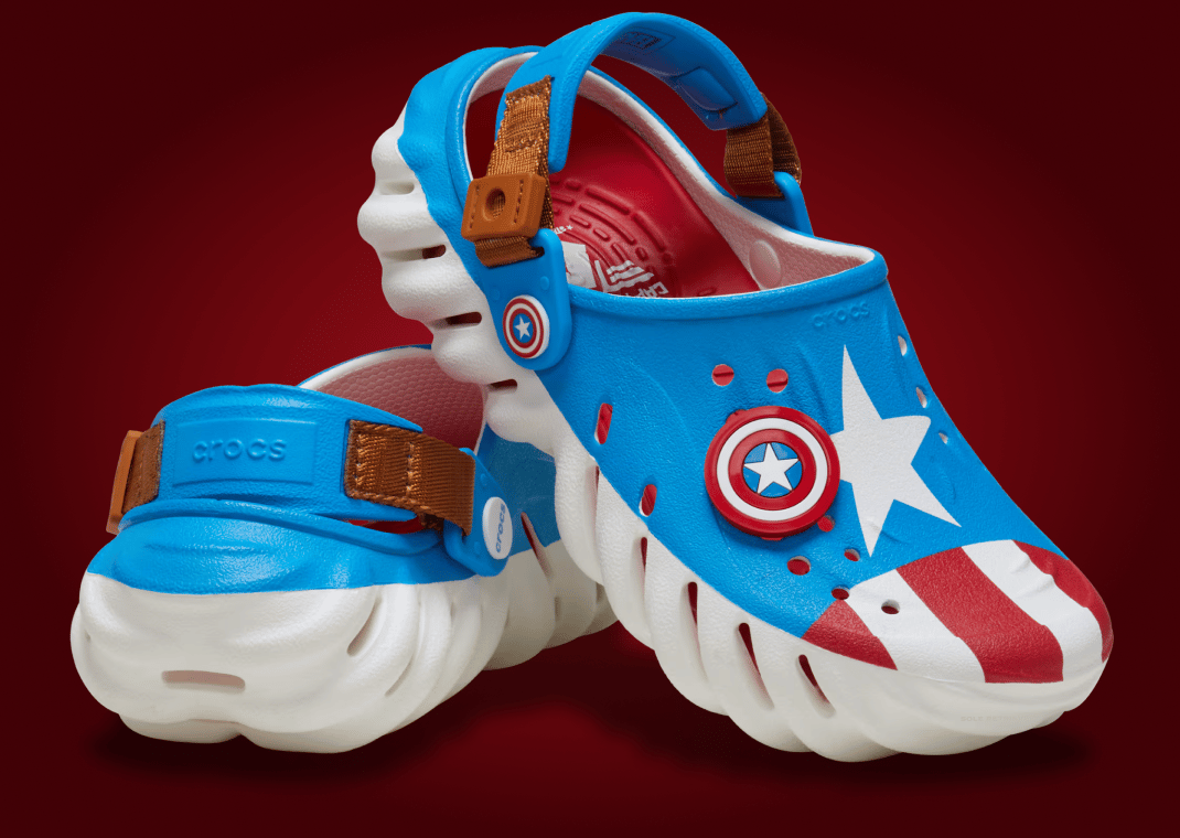 The Marvel x Crocs Echo Clog Captain America Pack Releases June 2024