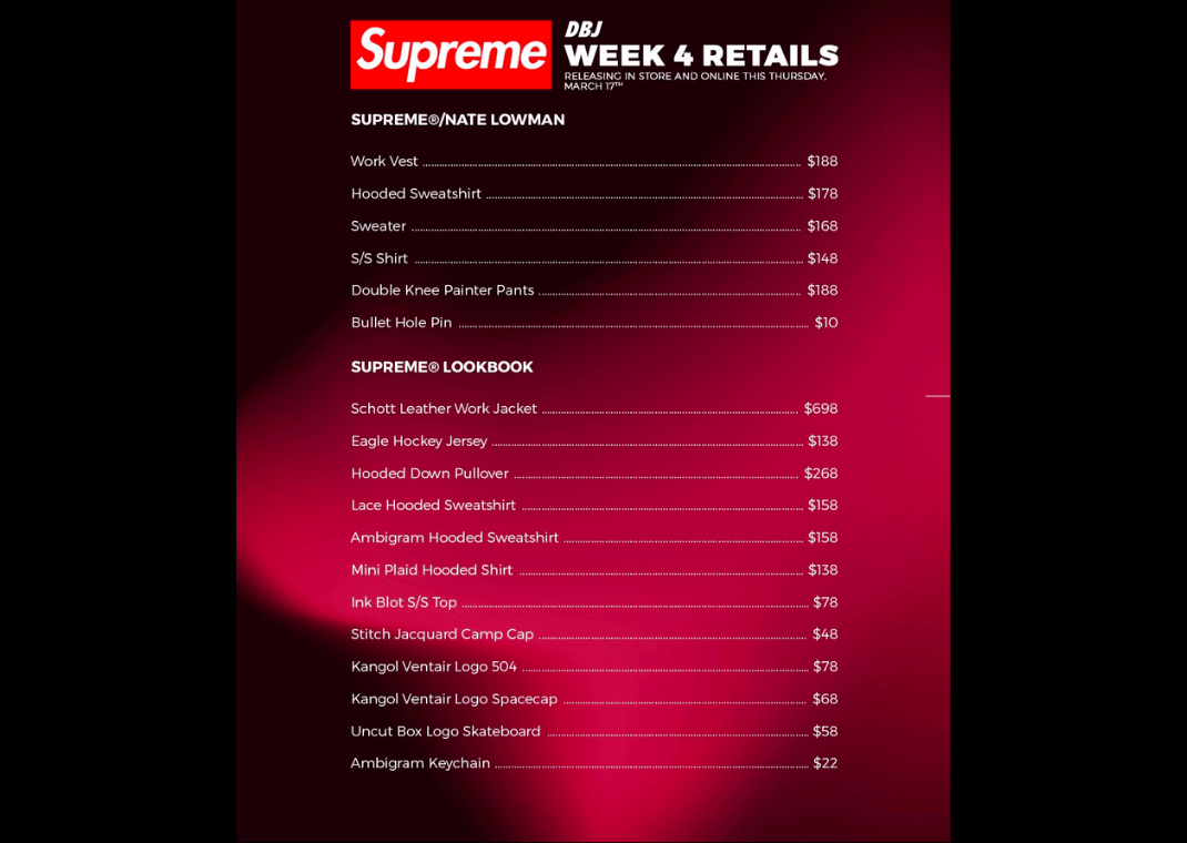 Supreme Spring Summer 2022 Week 4 Supreme Spring Summer 2022 Week 4