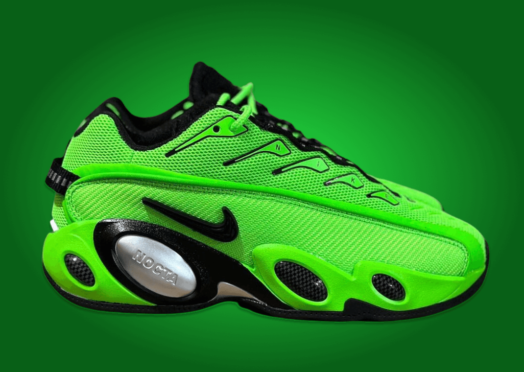 The Nike NOCTA Glide Slime Green is an EYBL Exclusive