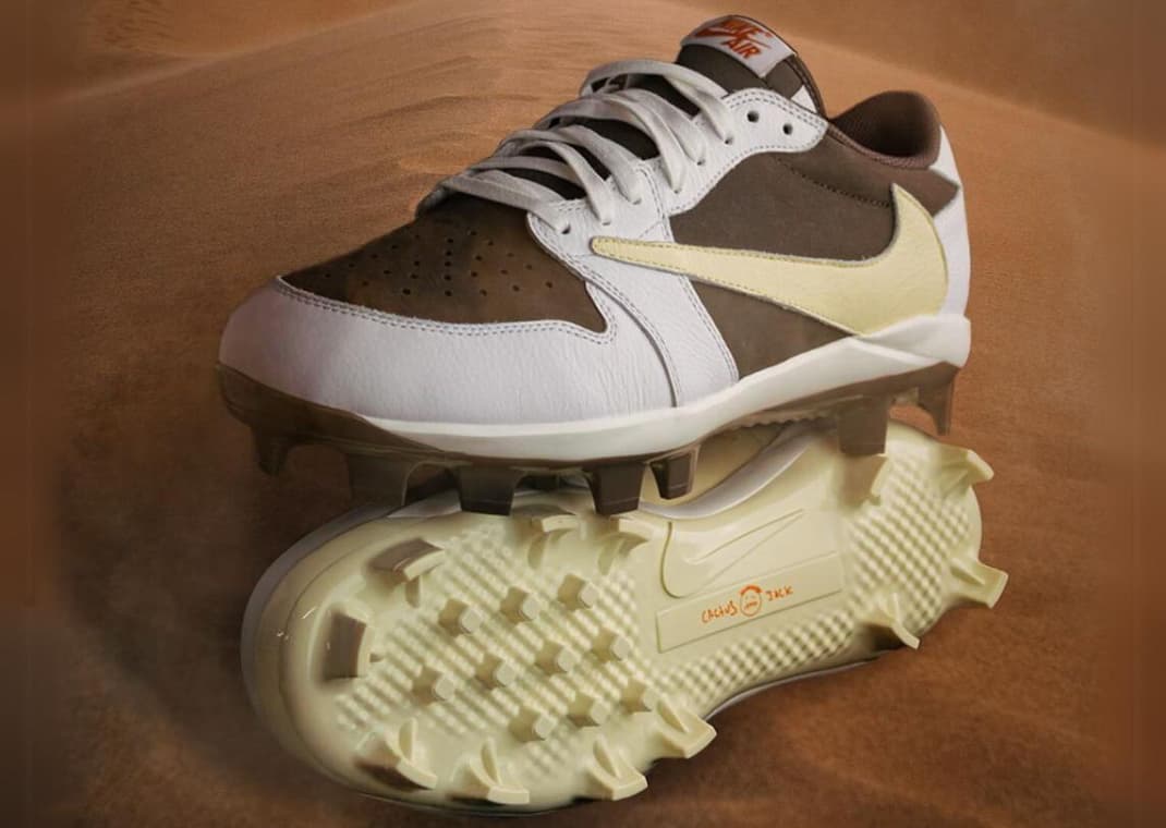 Travis Scott's Air Jordan 1 Low Cleat PEs Worn at a Cactus Travis Scott's Air Jordan 1 Low Cleat PEs Worn at a Cactus