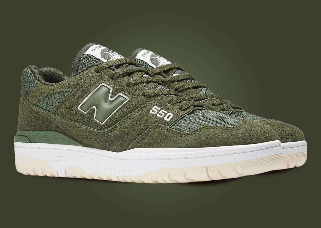 New Balance Adds a 550 Olive to Its Premium Suede Collection