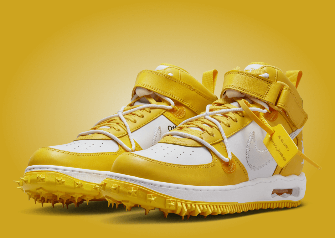 The Off-White x Nike Air Force 1 Mid Varsity Maize Releases In November