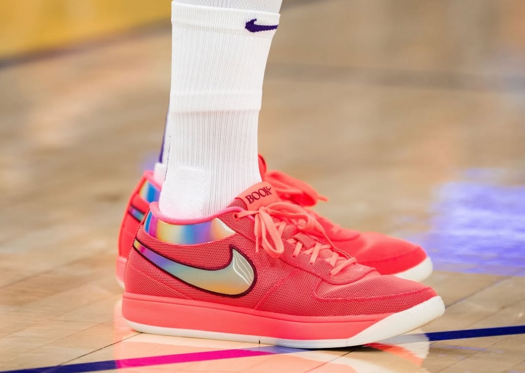Devin Booker Breaks out Pink Aurora Nike Book 1 PE Against the Warriors