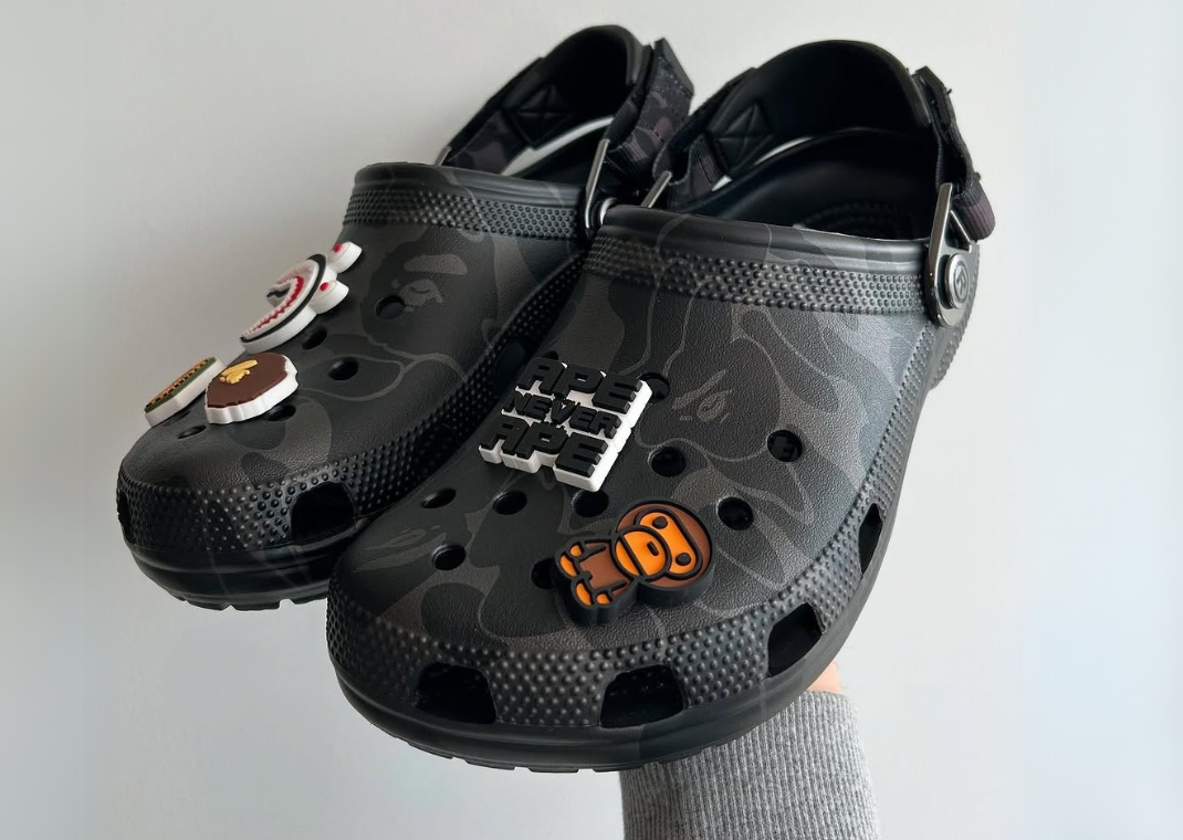The BAPE x Crocs Classic Clog Black is Exclusive to Friends and Family