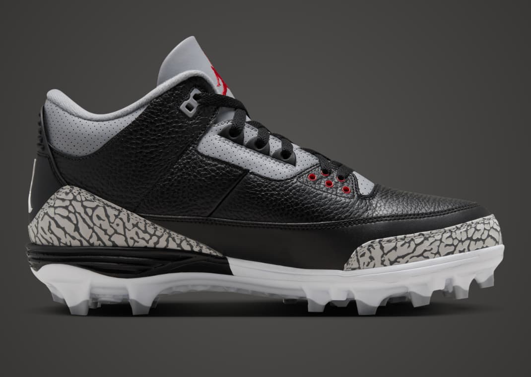 The Air Jordan 3 Mid TD Cleat Black Cement Releases July 2024
