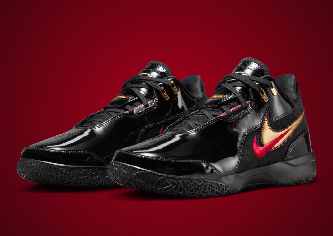 The Nike LeBron NXXT Gen Ampd Black Metallic Gold University Red ...
