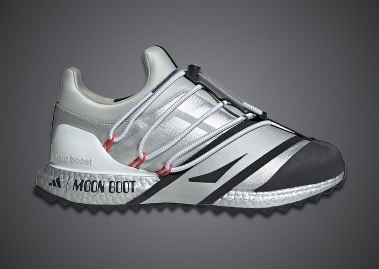Moon Boot and adidas Bring Space Blanket Silver to Boosted Snow Shoe Collab