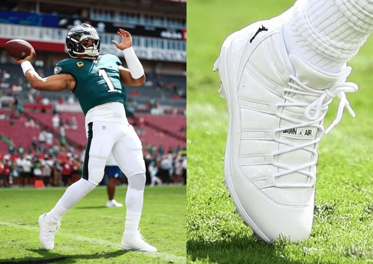 Jalen Hurts Had ”Jawn Air” Written on his Air Jordan 11s During Eagles Win