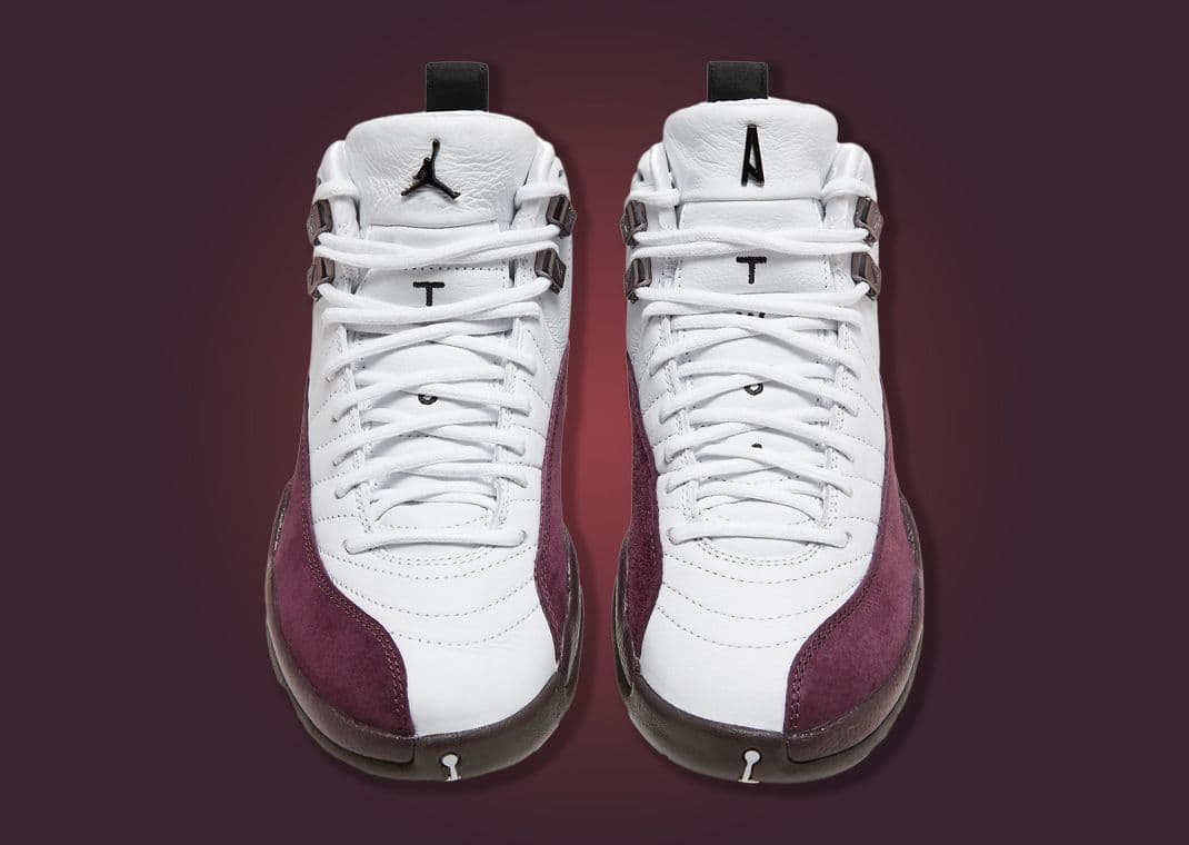Official Look At The A Ma Maniere x Air Jordan 12 Retro White Burgundy ...