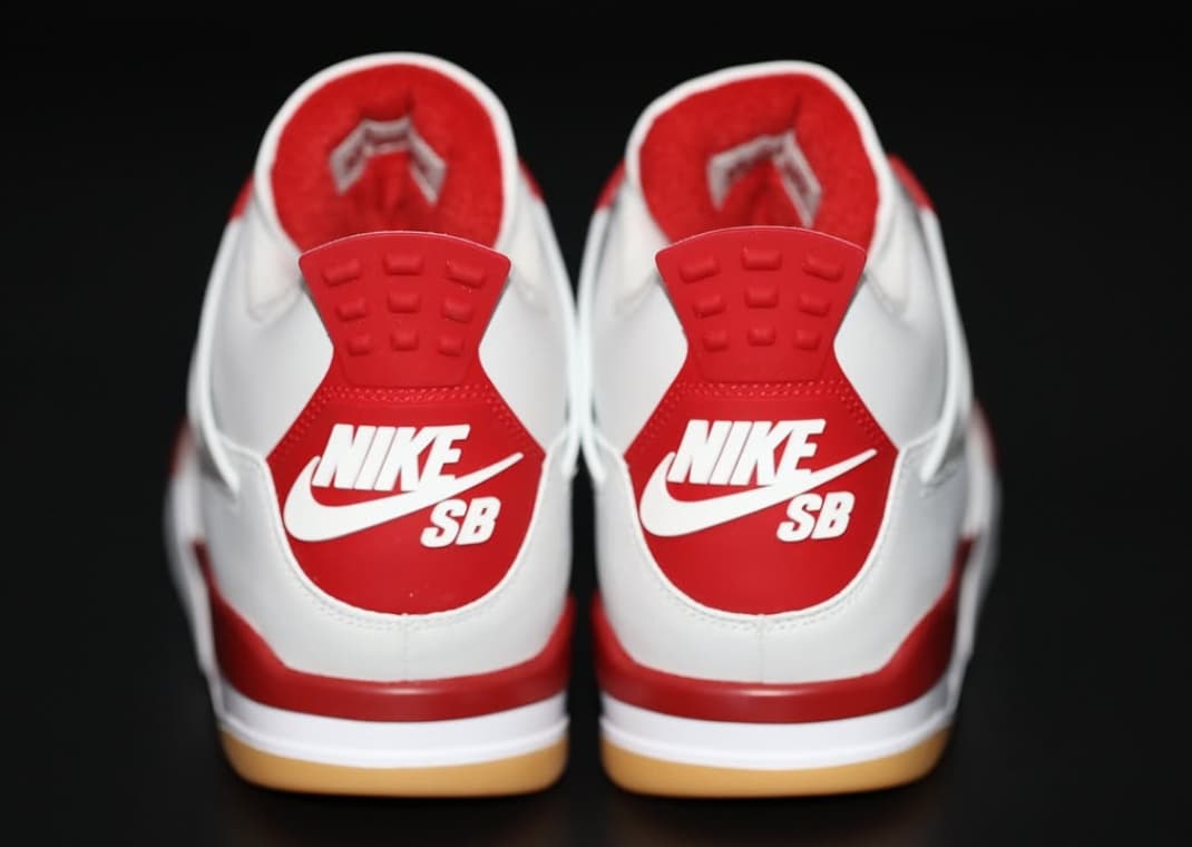 The Nike SB x Air Jordan 4 Summit White Varsity Red is a The Nike SB x Air Jordan 4 Summit White Varsity Red is a