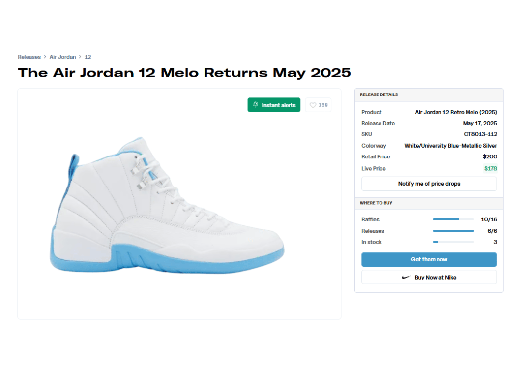 Where to Buy the Air Jordan 12 Retro Melo