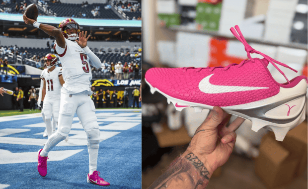 Jayden Daniels Returns from Injury in Custom Breast Cancer Awareness ...