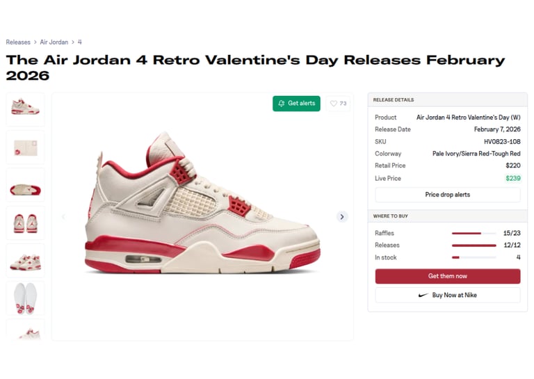 Where to Buy the Air Jordan 4 Retro Valentine's Day