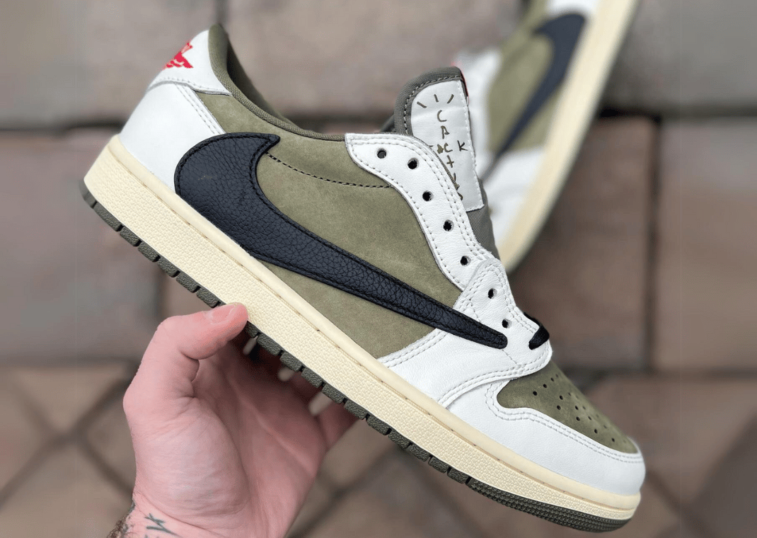 Travis Scott's Air Jordan 1 Retro Low OG Olive Alternate Travis Scott's Air Jordan 1 Retro Low OG Olive Alternate