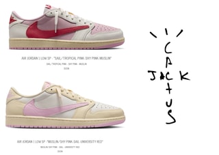 The Travis Scott Raffle for his Pink Air Jordan 1 Low Pack Goes Live Today