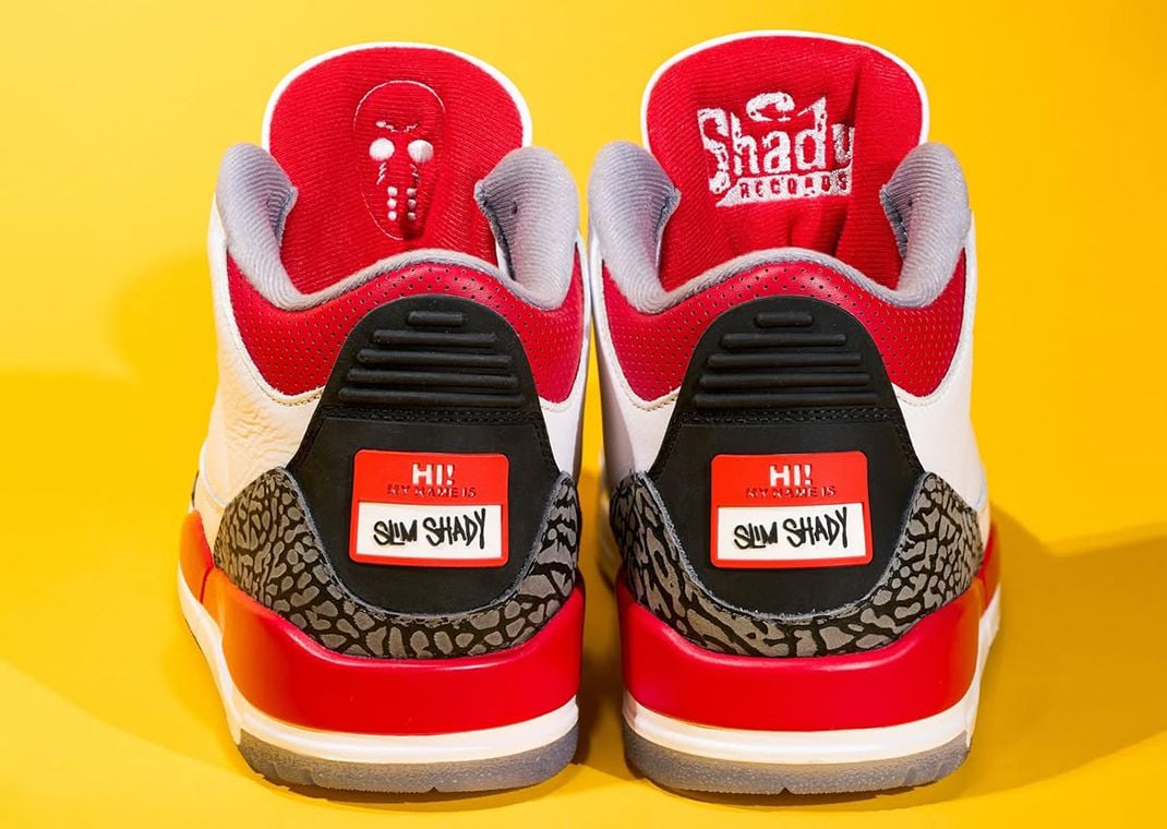 Detailed Look at Eminem’s Air Jordan 3 Fire Red Super Bowl LVI PE
