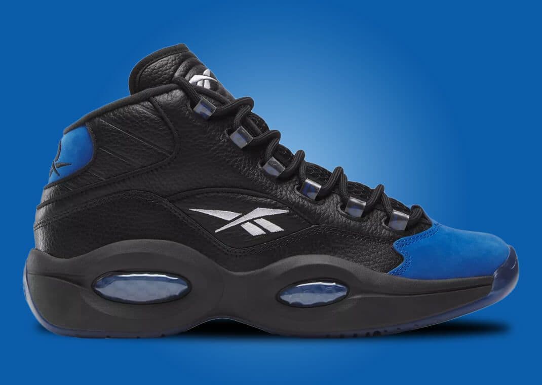 The Reebok Question Mid Black Blue Toe Releases August 18