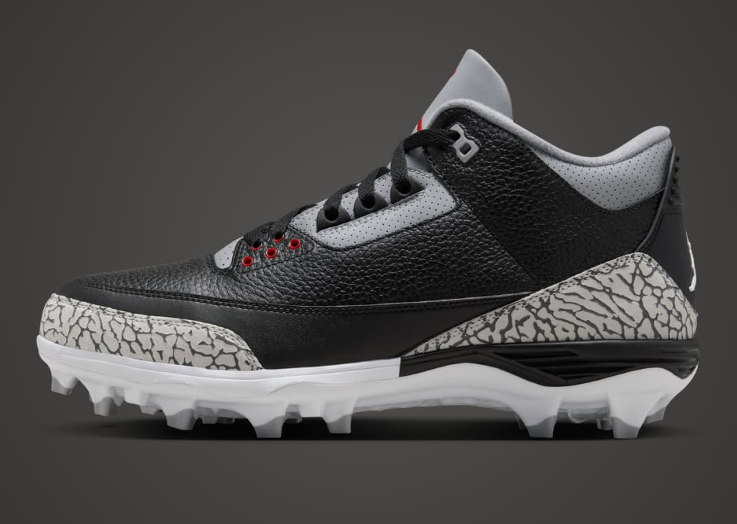 The Air Jordan 3 Mid TD Cleat Black Cement Releases July 2024