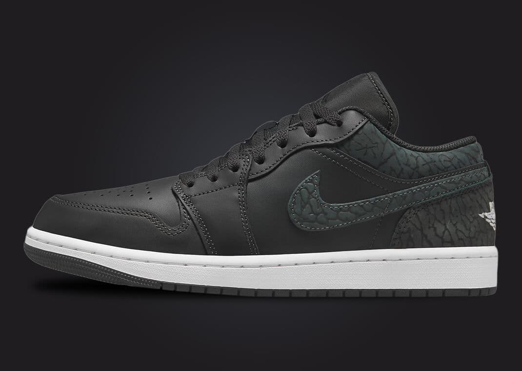 The Air Jordan 1 Low SE Features Black Elephant Print