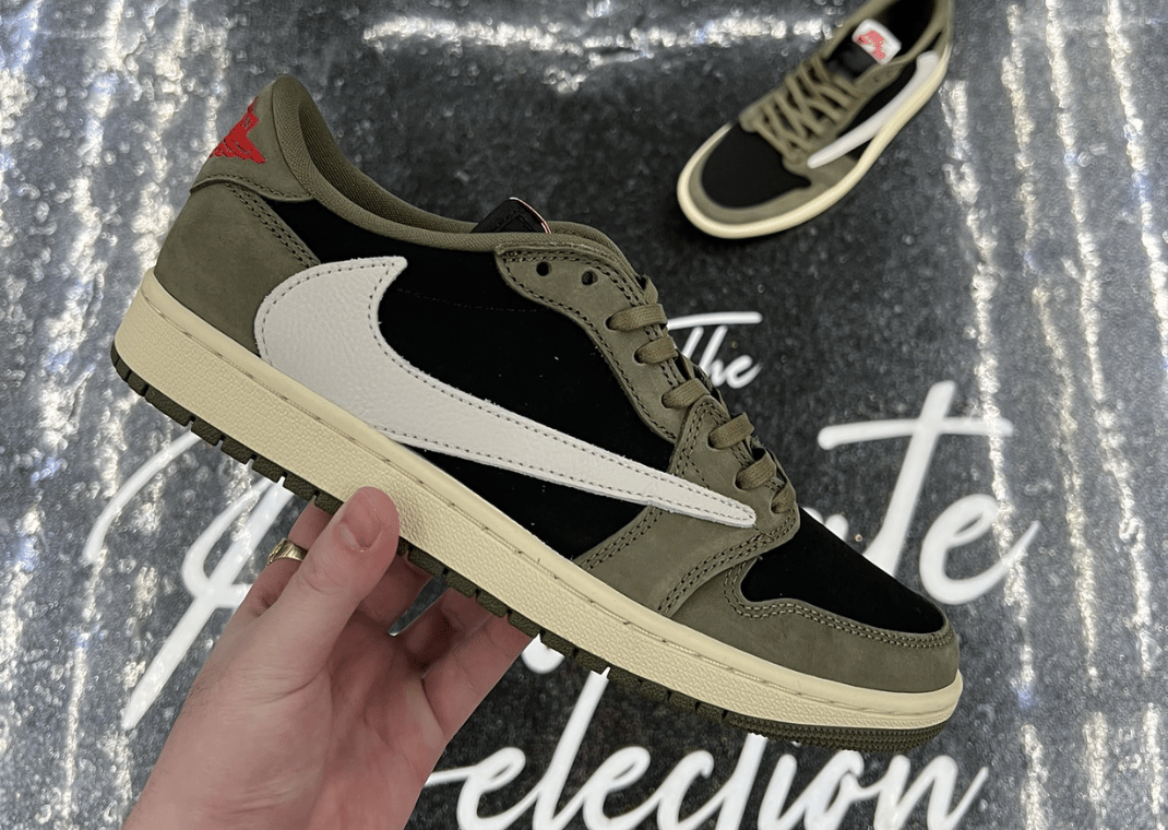 The Travis Scott x Air Jordan 1 Retro Low OG Black Olive Releases ...
