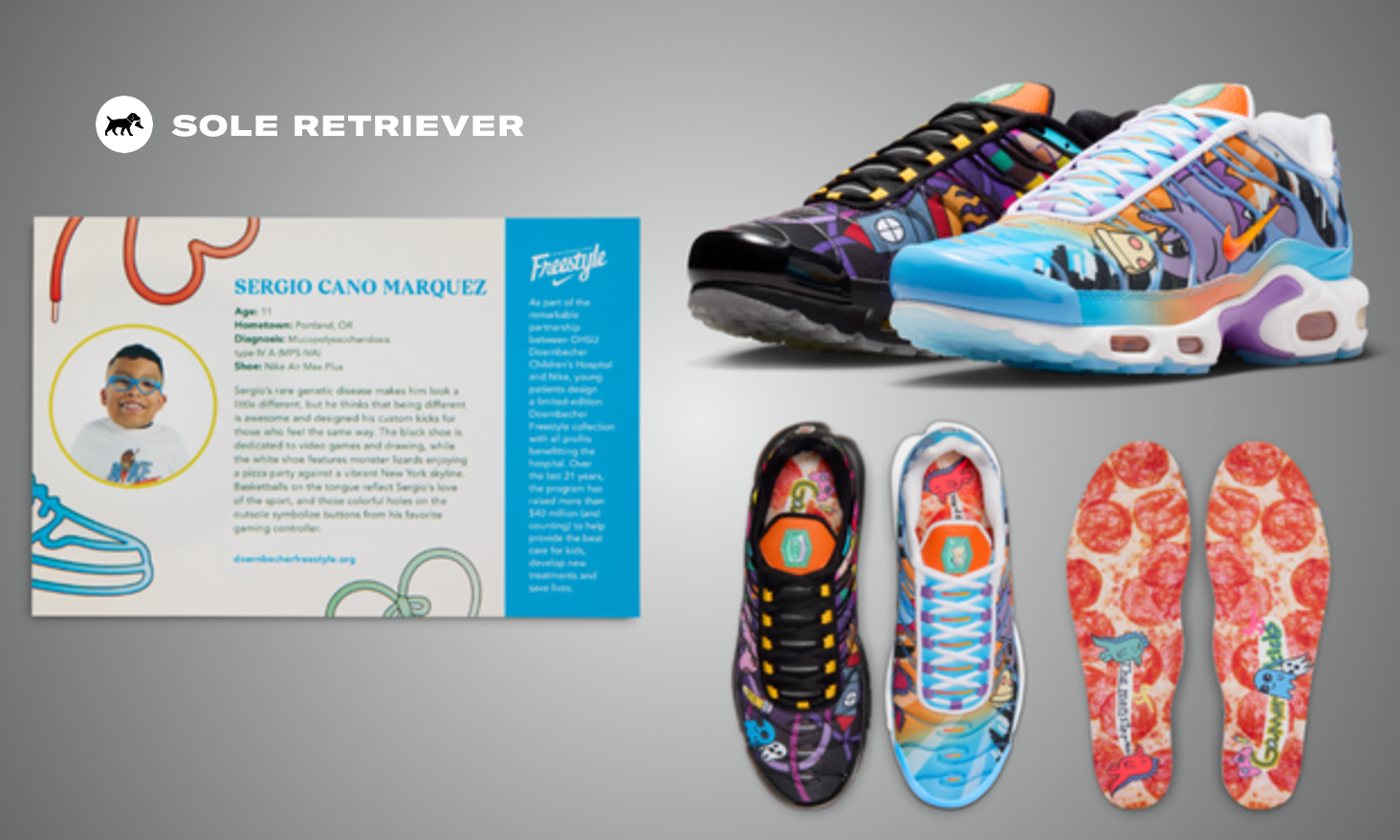 Sergio Cano Marquez's Doernbecher x Nike Air Max Plus is a Mismatched ...