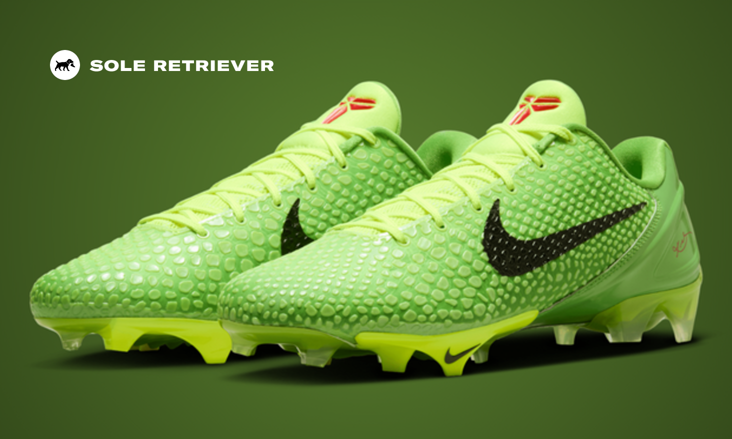 The Nike Vapor Edge Kobe 6 Grinch Cleats Release December 2024