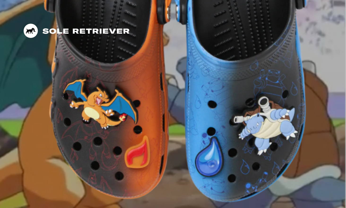 The Pokémon x Crocs Classic Clog Charizard vs. Blastoise Releases June 2025