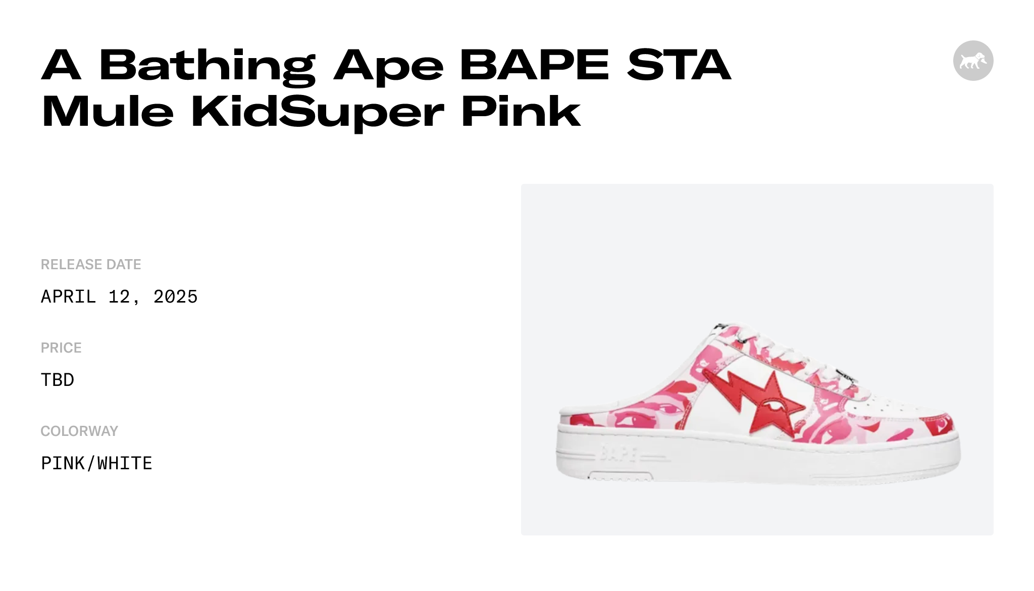 A Bathing Ape BAPE STA Mule KidSuper Pink Raffles & Where to Buy