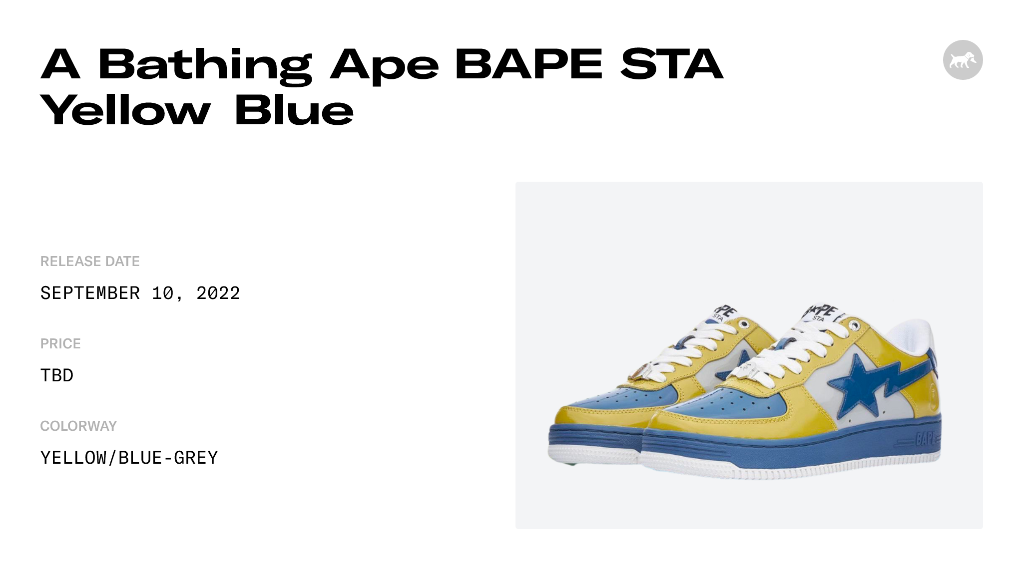 A Bathing Ape BAPE STA Yellow Blue Raffles & Where to Buy