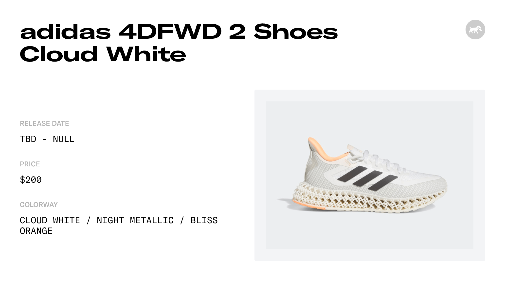 adidas 4DFWD 2 Shoes Cloud White - GX9267 Release Info