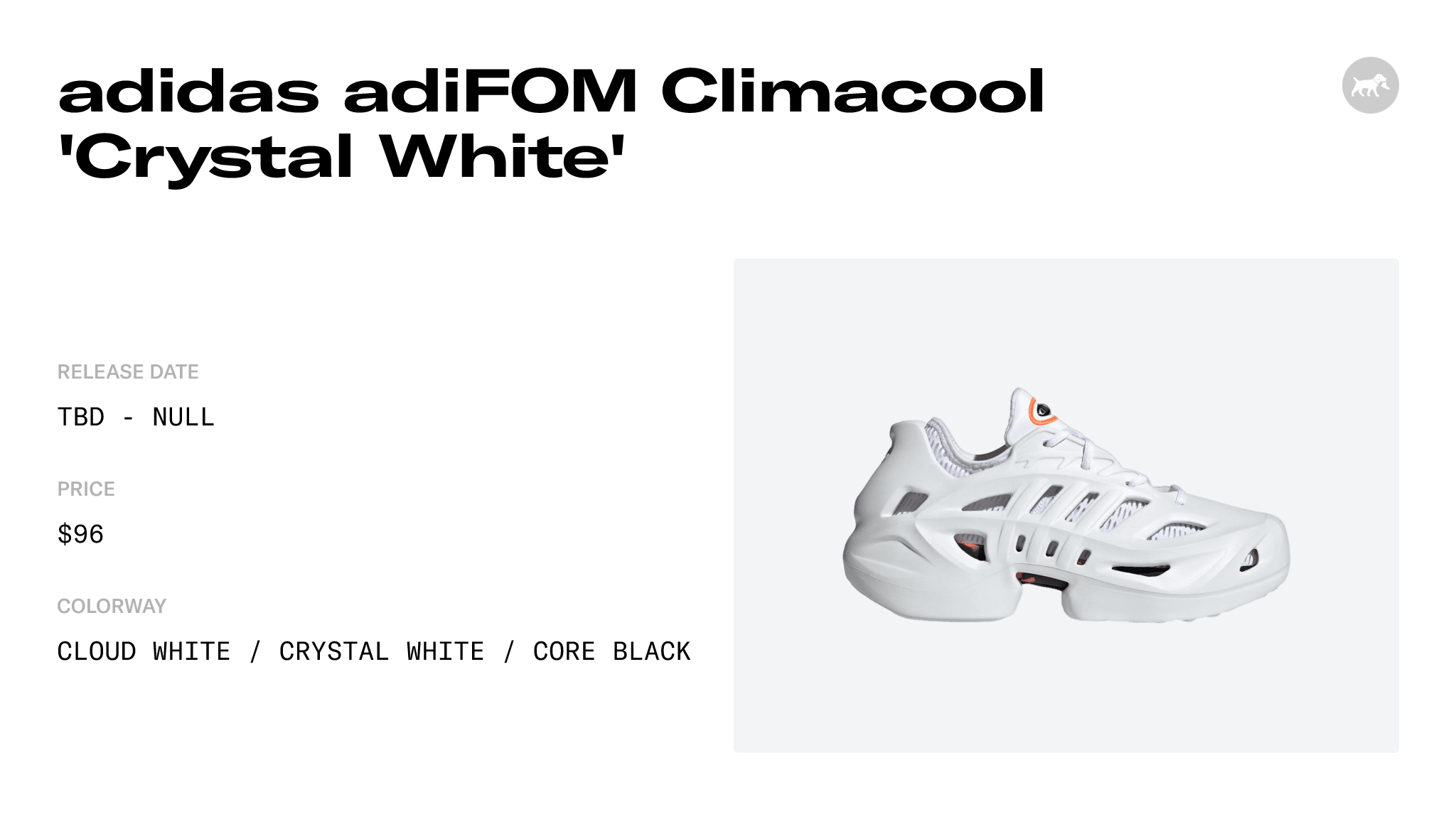 adidas adiFOM Climacool 'Crystal White' - IF3901 Release Info