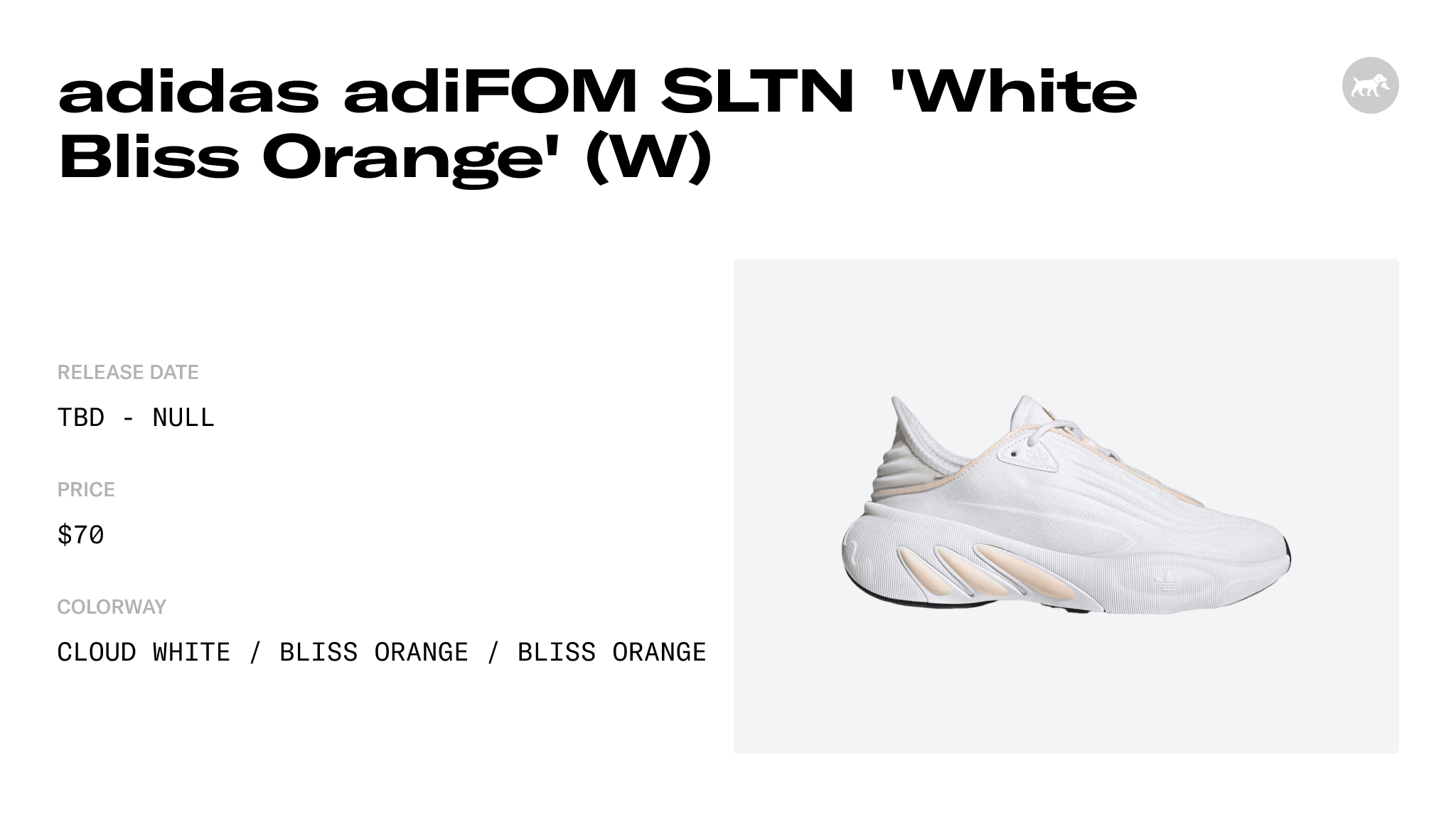 adidas adiFOM SLTN 'White Bliss Orange' (W) - GZ9661 Release Info
