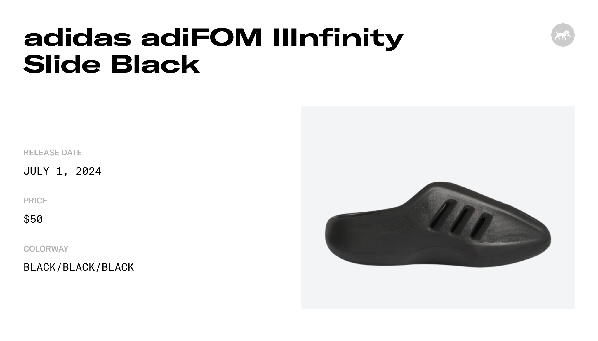 adidas adiFOM IIInfinity Slide Black - IG6969 Release Info