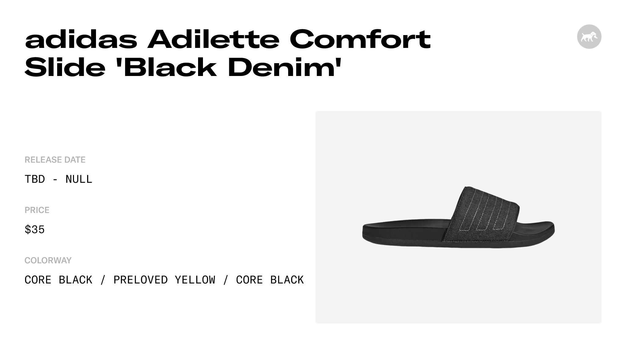 adidas Adilette Comfort Slide 'Black Denim' - IG3031 Release Info