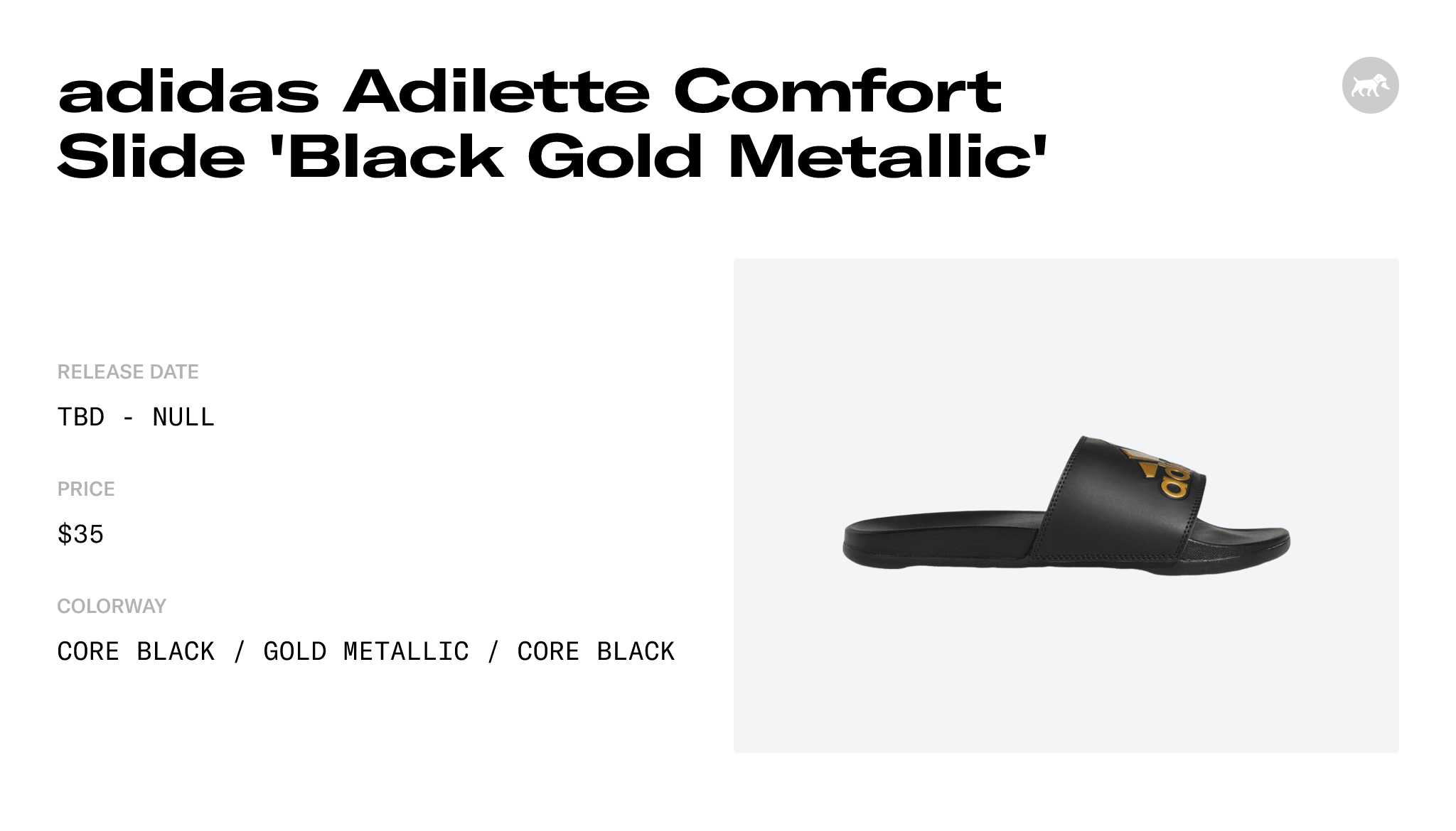 adidas Adilette Comfort Slide 'Black Gold Metallic' - GY1946 Release Info