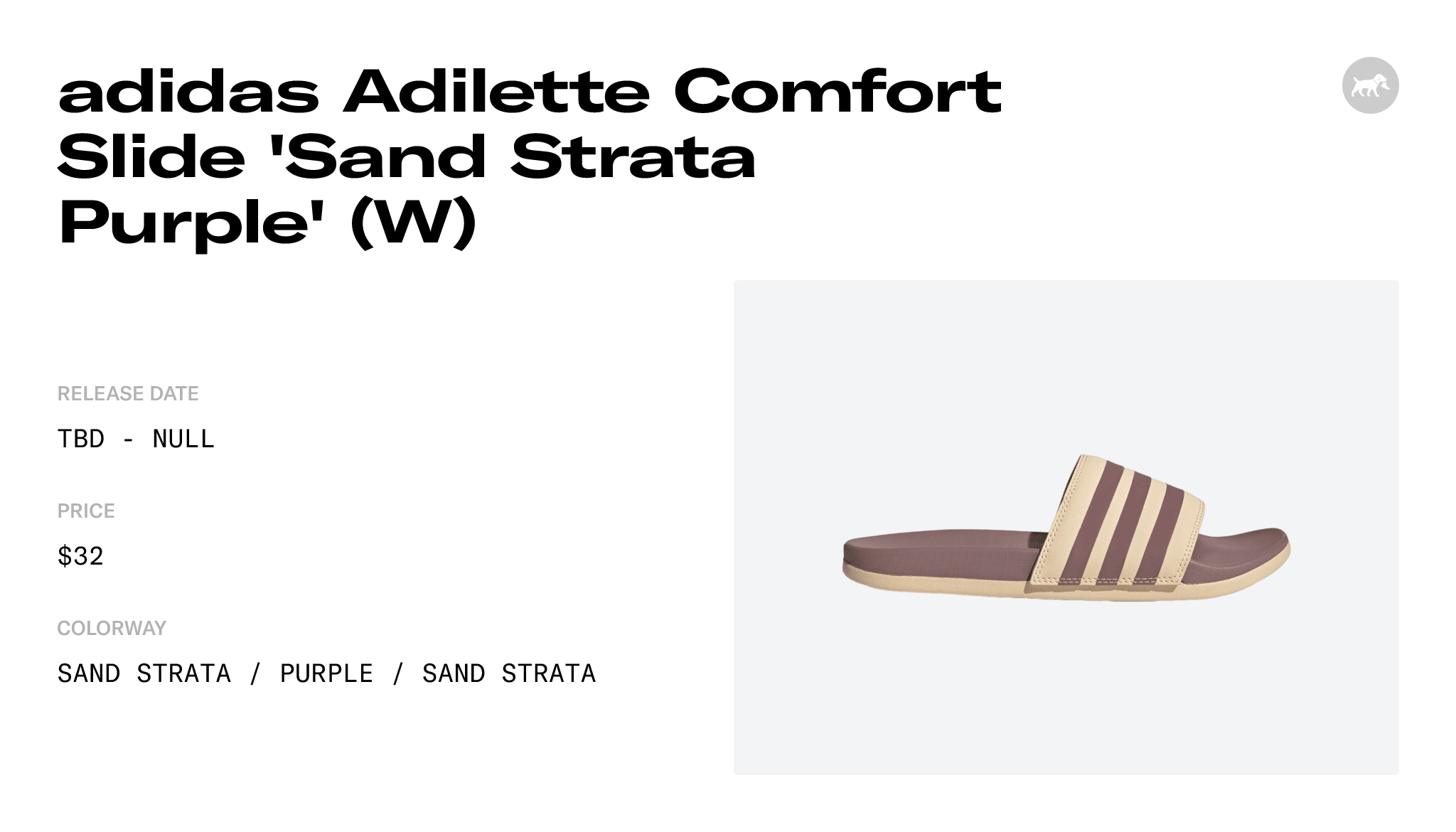 adidas Adilette Comfort Slide 'Sand Strata Purple' (W) - H03621 Release ...