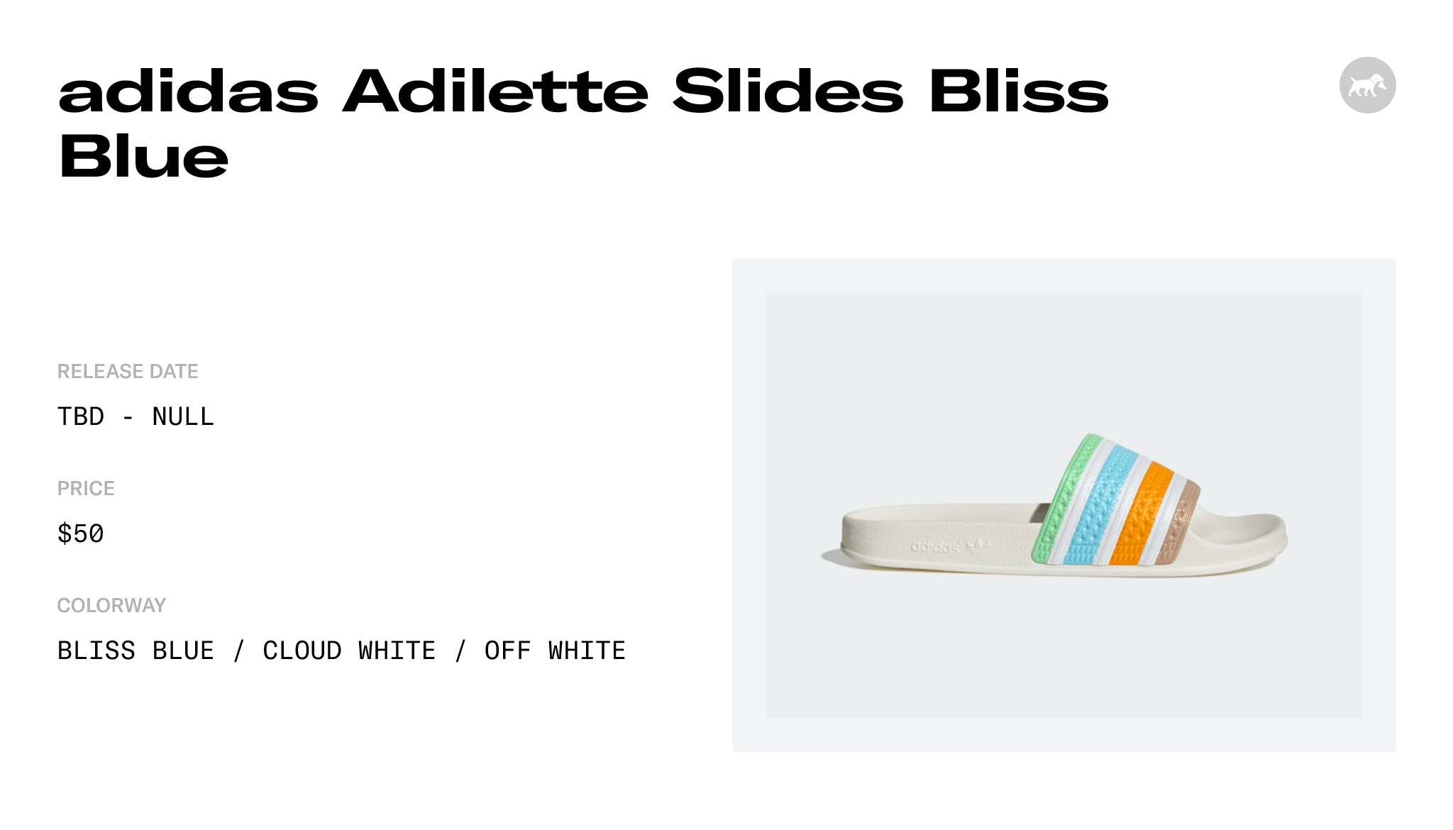 adidas Adilette Slides Bliss Blue - GY2103 Release Info