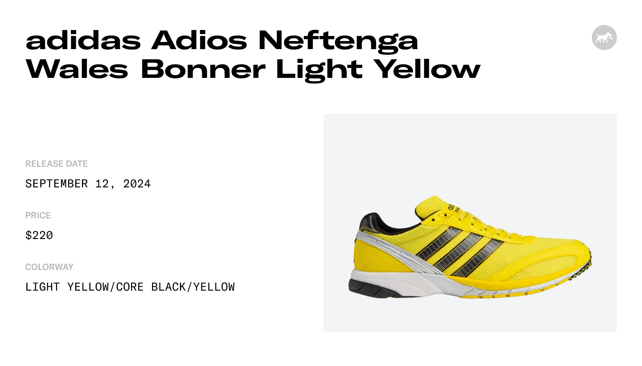 adidas Adios Neftenga Wales Bonner Light Yellow - JH9740