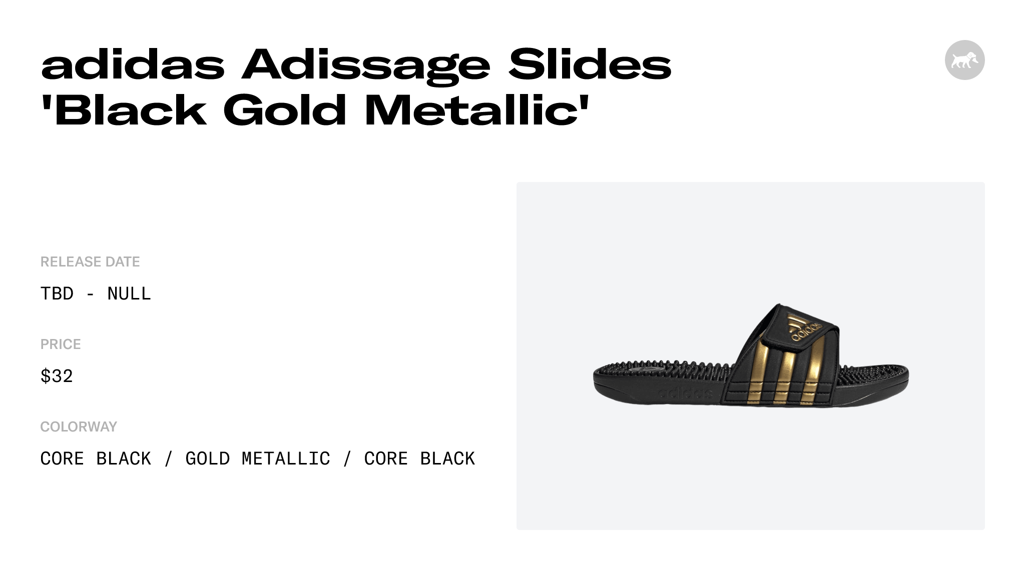 adidas Adissage Slides 'Black Gold Metallic' - EG6517 Release Info