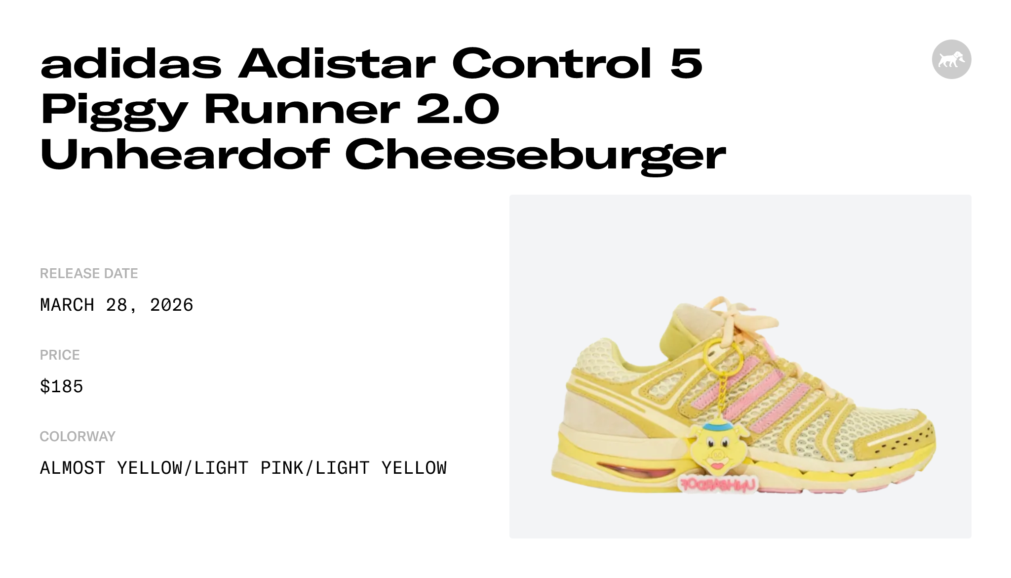 adidas Adistar Control 5 Piggy Runner 2.0 Unheardof Cheeseburger - KJ8359