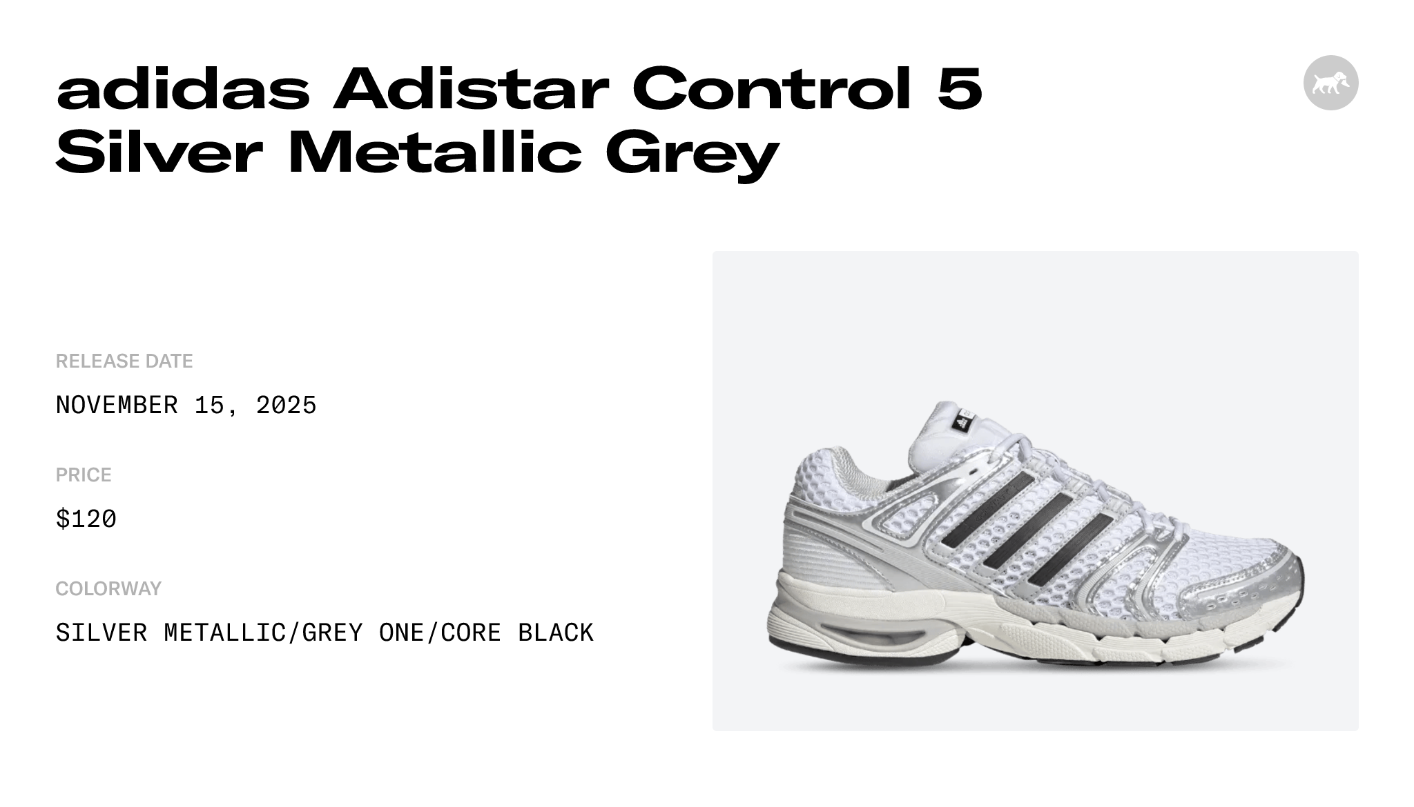 adidas Adistar Control 5 Silver Metallic Grey - KI6121