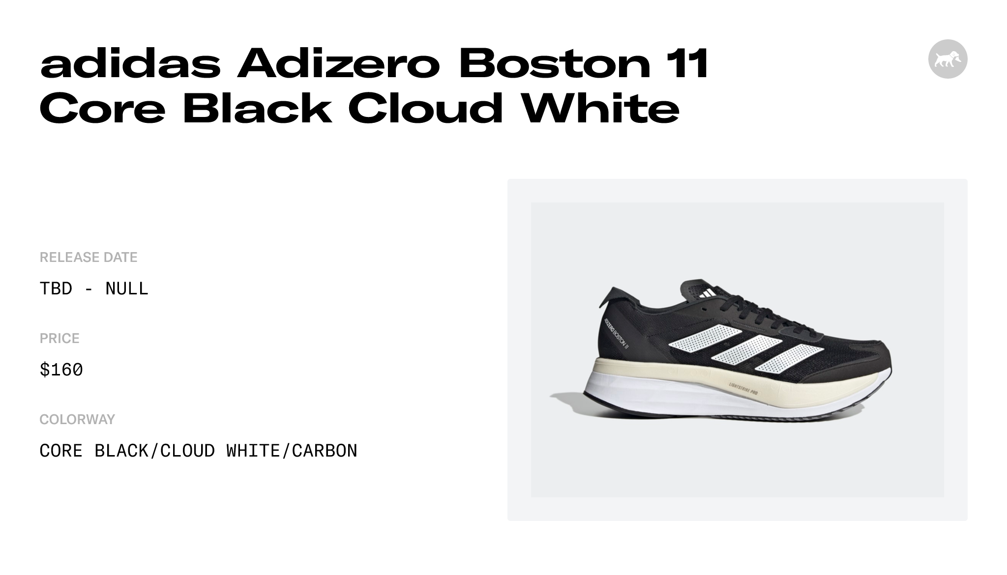 adidas Adizero Boston 11 Core Black Cloud White - GX6651 Release Info