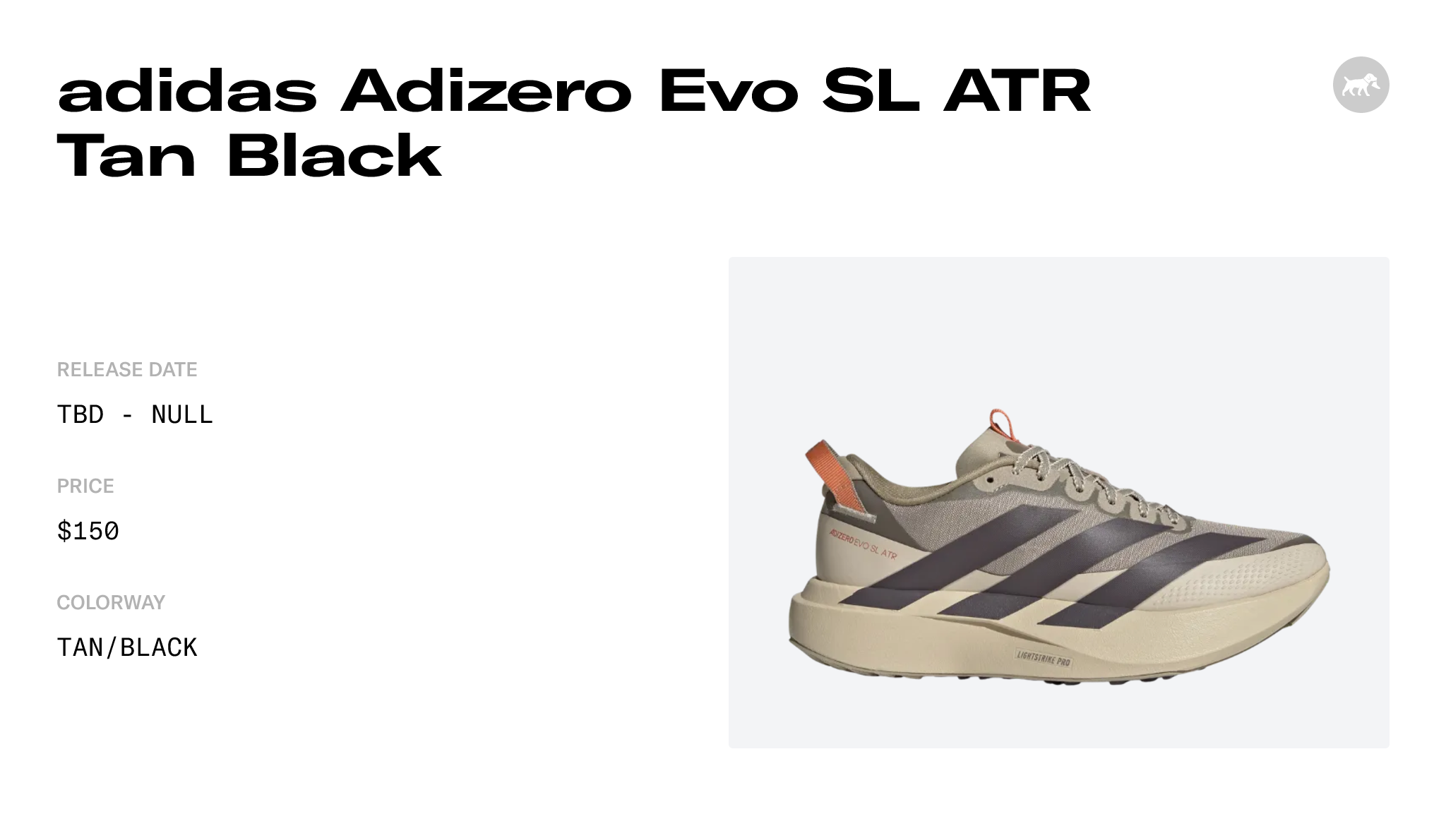 adidas Adizero Evo SL ATR Tan Black - KK2719 Release Info