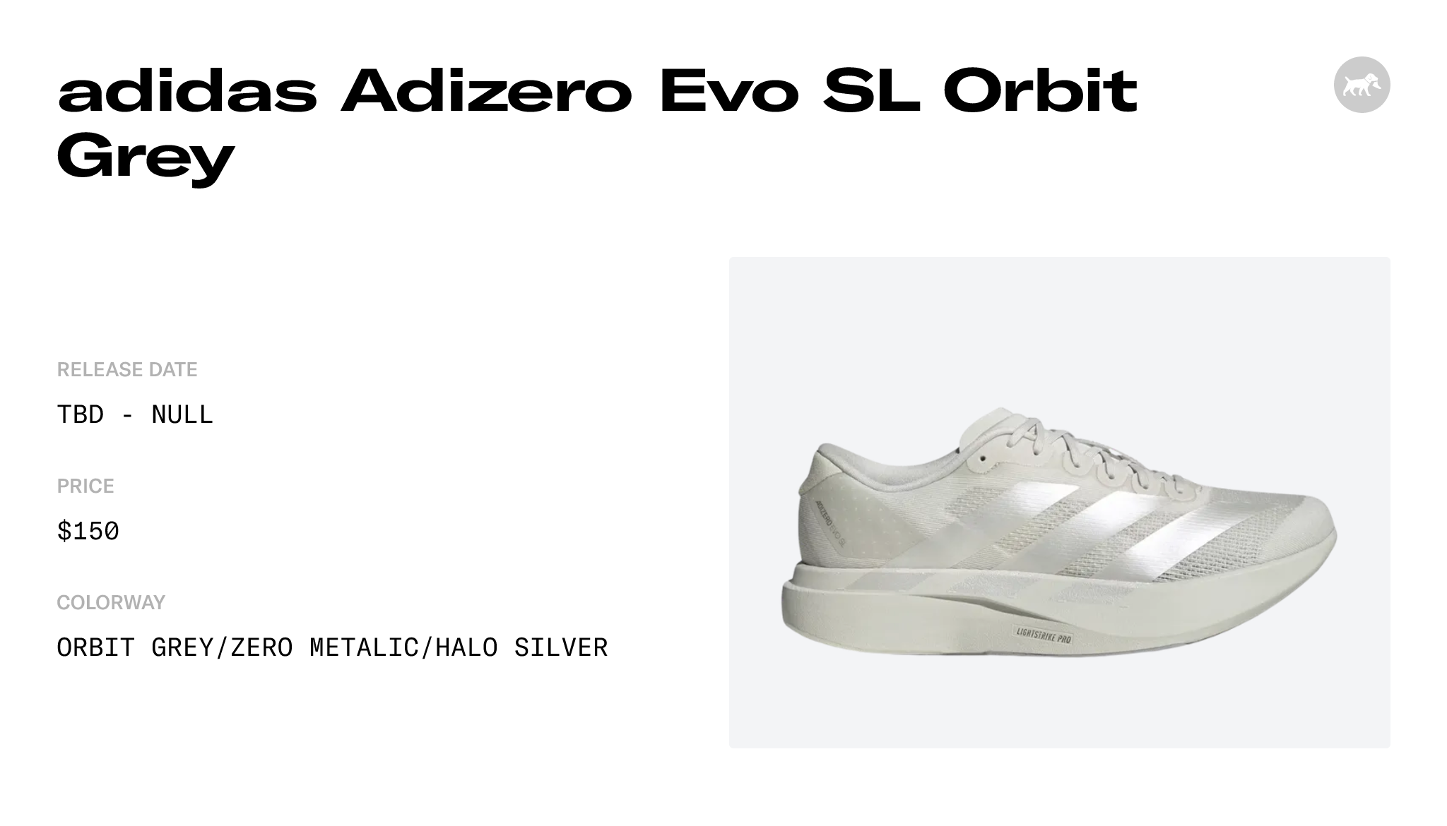 adidas Adizero Evo SL Orbit Grey - JR3418 Release Info