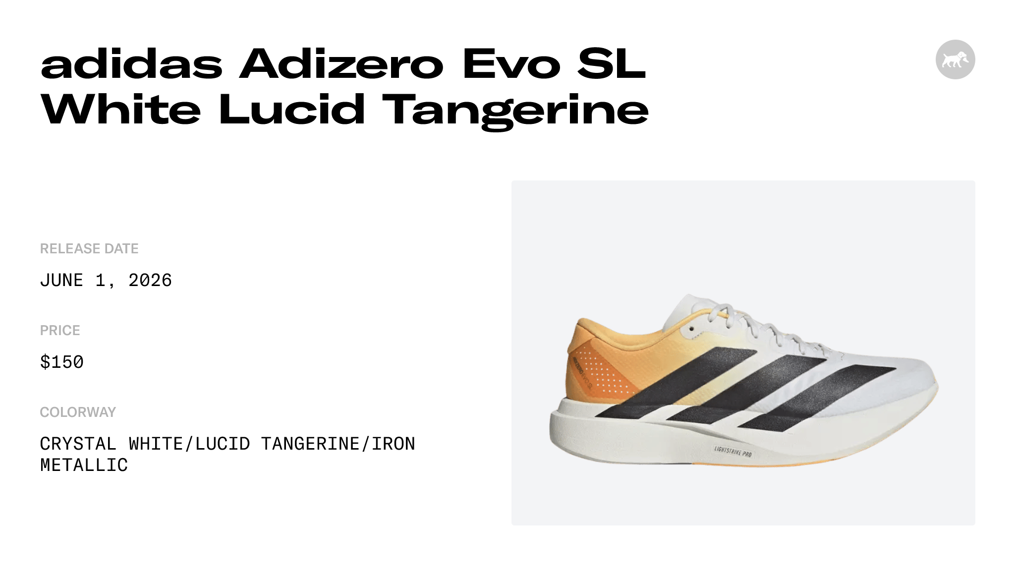 adidas Adizero Evo SL White Lucid Tangerine - KJ2521 Release Info