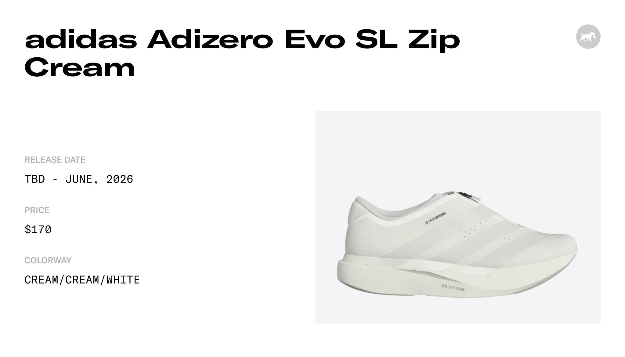 adidas Adizero Evo SL Zip Cream - KI0476 Release Info