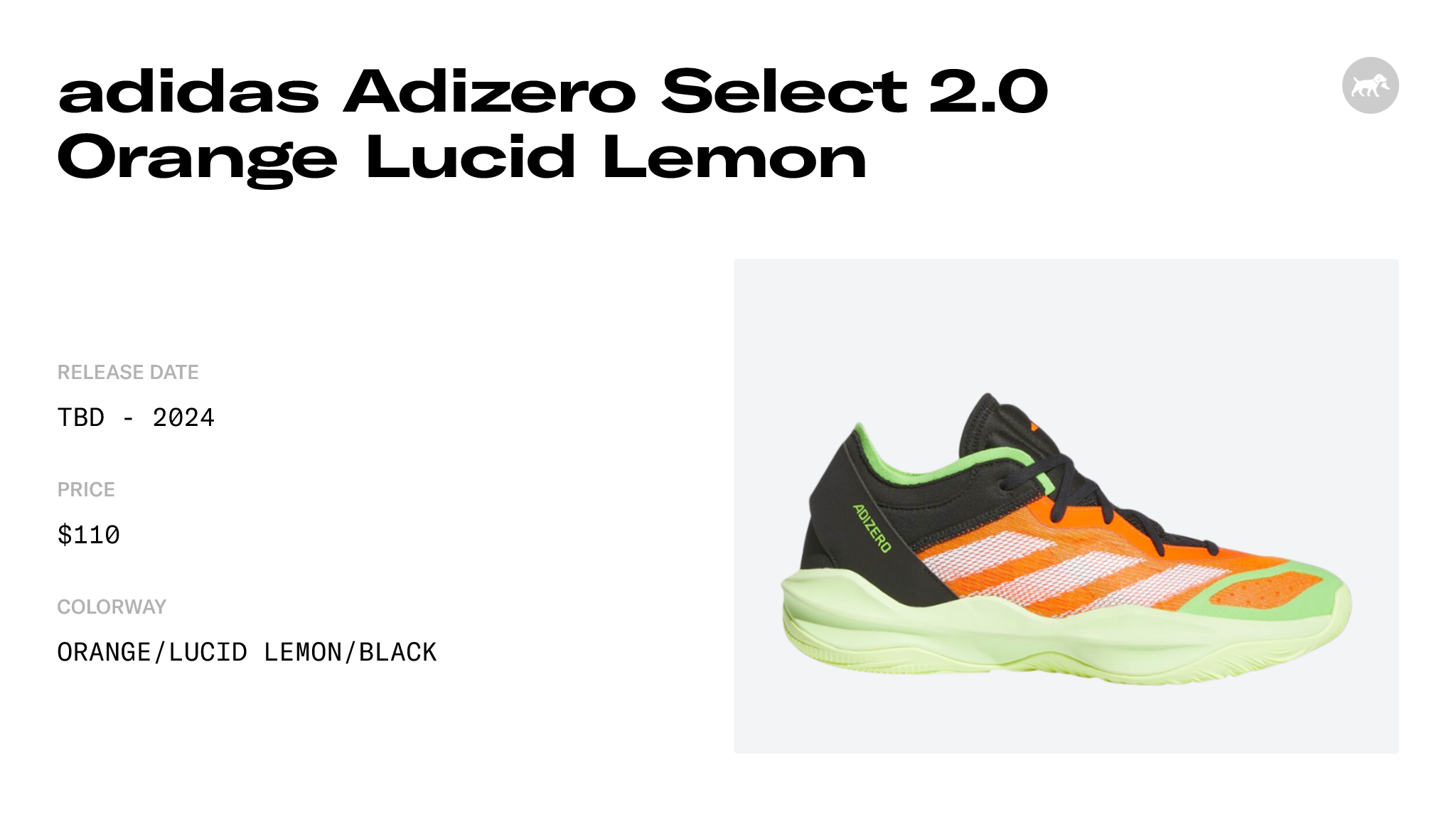 adidas Adizero Select 2.0 Orange Lucid Lemon - IE7867 Release Info