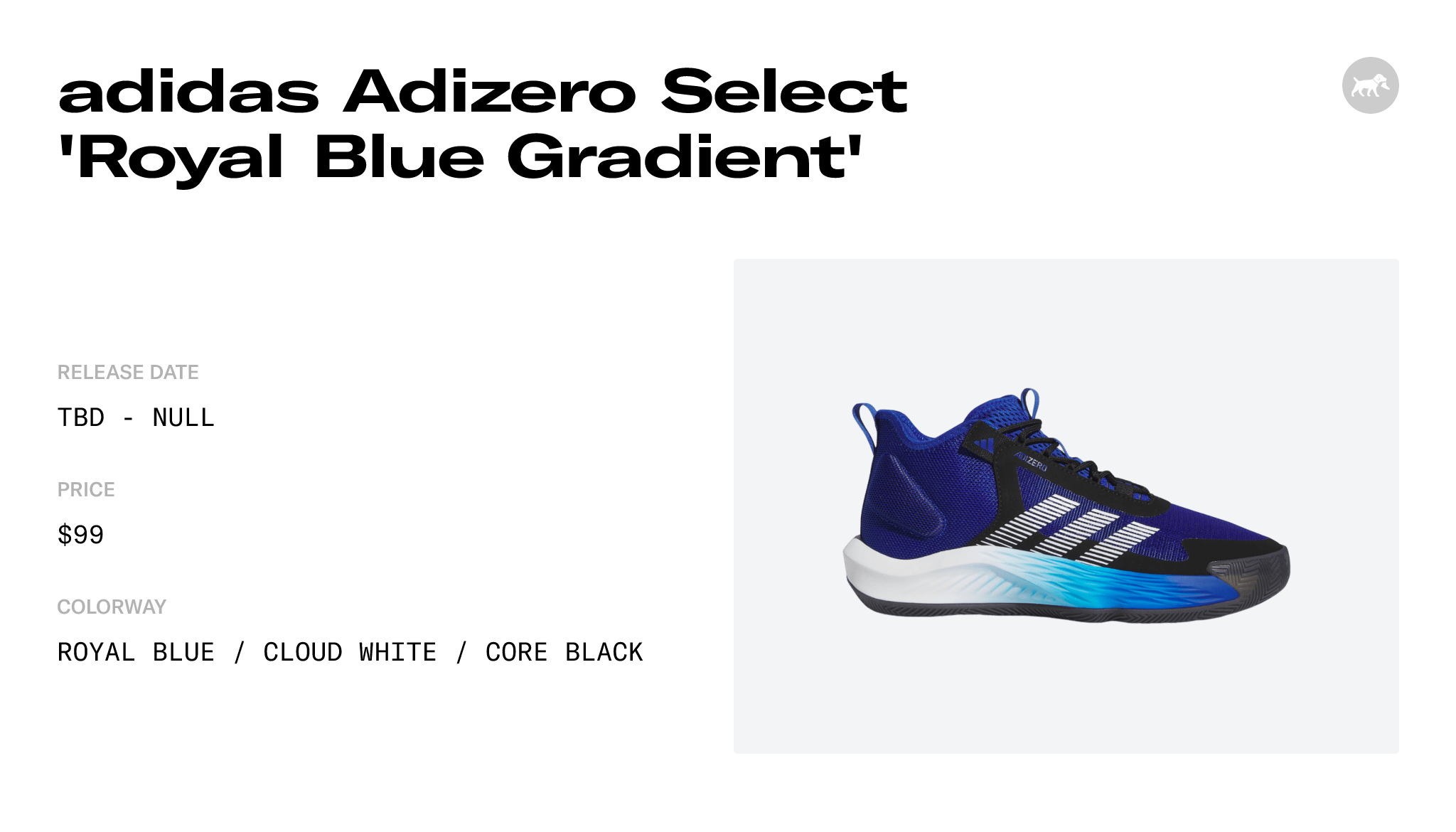 adidas Adizero Select 'Royal Blue Gradient' - IE9320 Release Info