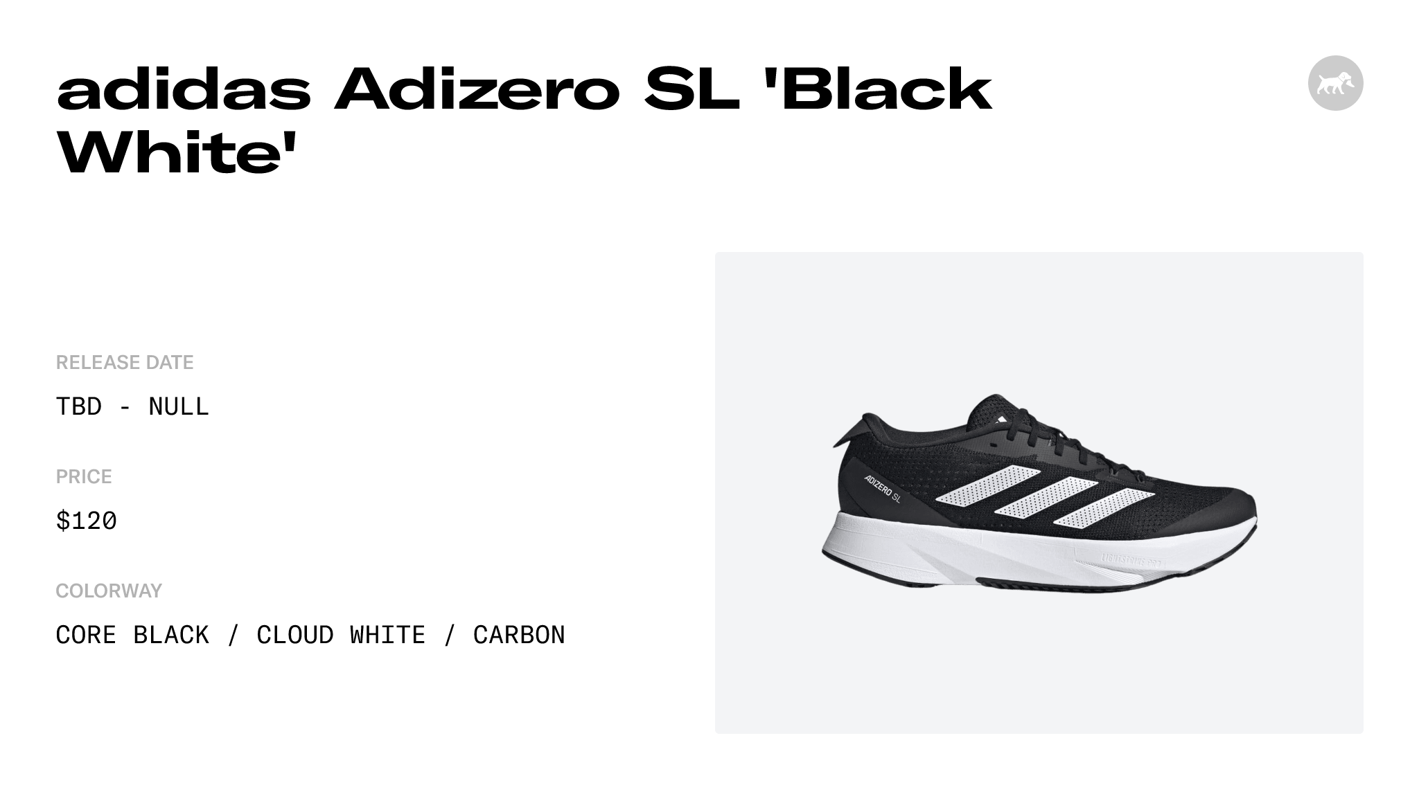 adidas Adizero SL 'Black White' - HQ1349 Release Info