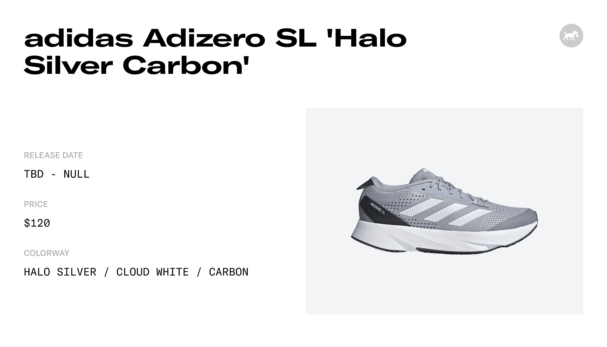 adidas Adizero SL 'Halo Silver Carbon' - HQ1347 Release Info